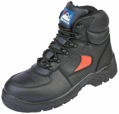 Himalayan Leather Safety Trainer Boot (Black/Red) (UK 8)