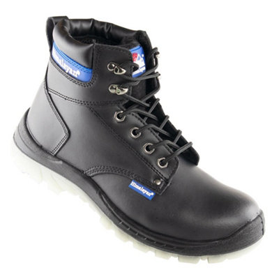 Himalayan S1P Black Leather Safety Boots with Steel Toe and Midsole ...