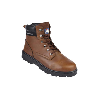 Himalayan S3 Brown Leather Safety Work Boots with Steel Toecap and Midsole