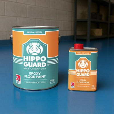 Hippo Guard Epoxy Floor Paint - Anti-Slip - Pure White - 20kg