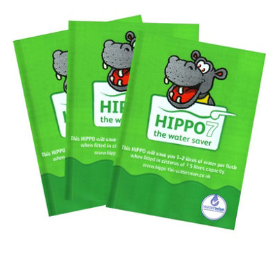 Hippo - The Water Saving Toilet Tank Bag 7 - Pack of 3 | DIY at B&Q