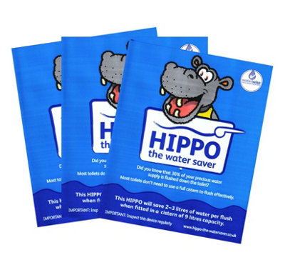 Hippo - The Water Saving Toilet Tank Bag 9 - Pack of 3