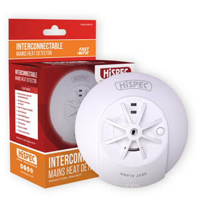 HiSpec Mains Powered Heat Detector with 9V Battery Backup | DIY at B&Q