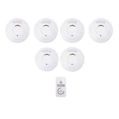 Hispec Wireless Interlink 4 x Smoke, 2 x Heat & Carbon Monoxide Lithium ...