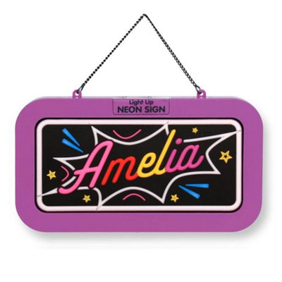 History & Heraldry Light Up Neon Name Sign - Amelia