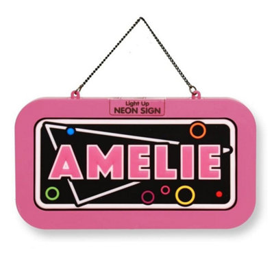 History & Heraldry Light Up Neon Name Sign - Amelie