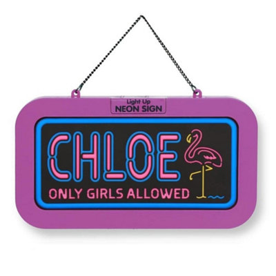 History & Heraldry Light Up Neon Name Sign - Chloe