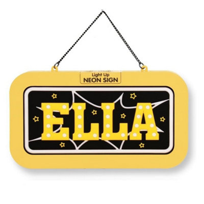 History & Heraldry Light Up Neon Name Sign - Ella