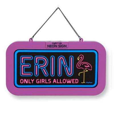 History & Heraldry Light Up Neon Name Sign - Erin