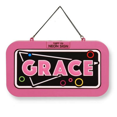 History & Heraldry Light Up Neon Name Sign - Grace