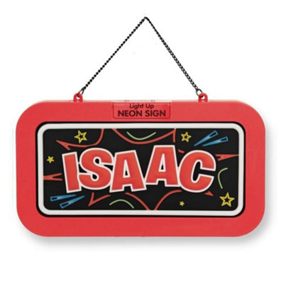 History & Heraldry Light Up Neon Name Sign - Isaac