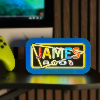 History & Heraldry Light Up Neon Name Sign - Isaac