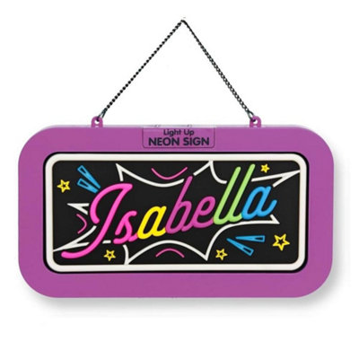 History & Heraldry Light Up Neon Name Sign - Isabella