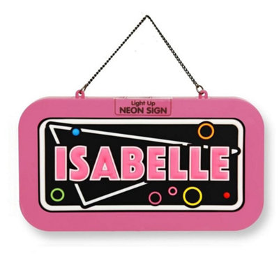 History & Heraldry Light Up Neon Name Sign - Isabelle