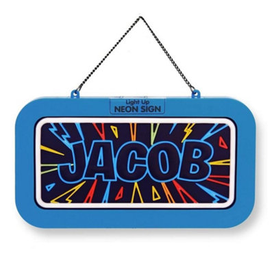 History & Heraldry Light Up Neon Name Sign - Jacob