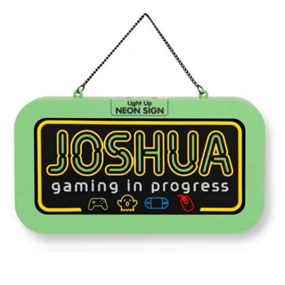 History & Heraldry Light Up Neon Name Sign - Joshua