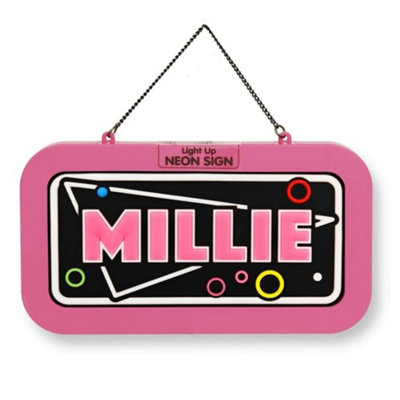 History & Heraldry Light Up Neon Name Sign - Millie