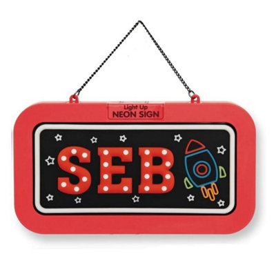 History & Heraldry Light Up Neon Name Sign - Seb