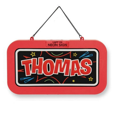 History & Heraldry Light Up Neon Name Sign - Thomas
