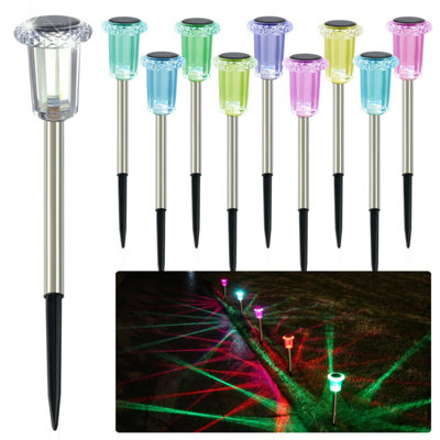 hixyer Christmas Solar Lights Color Changing 10 Pack, Upgraded Pathway ...