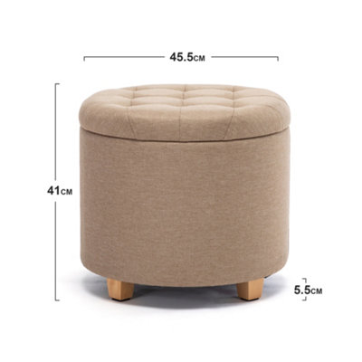 Beige ottoman round store