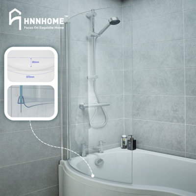 HNNHOME 870mm Pre - Curve Rubber Plastic Bath Shower Screen Seal Strip ...