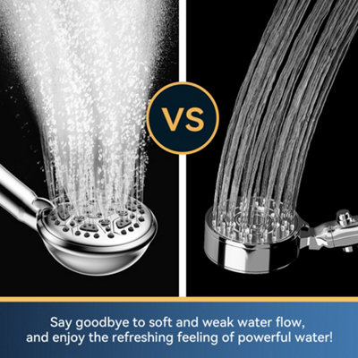 HNNHOME HydroPulse 100mm Handheld High Pressure Shower Head, 6 Spray ...