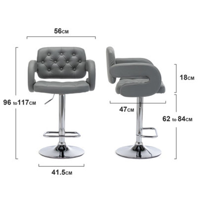 HNNHOME Mercury Pu Swivel Faux Leather Breakfast Kitchen Bar Stool Pub ...