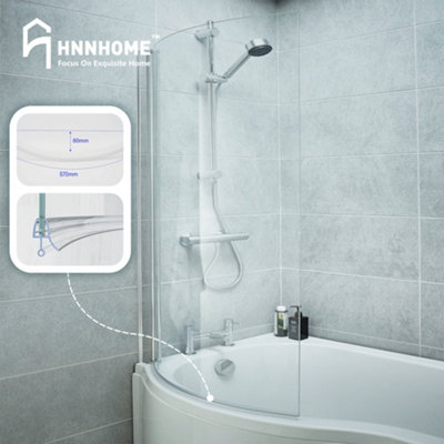 Hnnhome Pre Curve Rubber Plastic Bath Shower Screen Seal Strip For 4