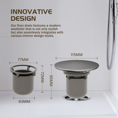 HNNHOME Shower Drain Cover with Hair Catcher, 90mm/115mm Shower ...