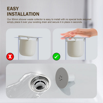HNNHOME Shower Drain Cover with Hair Catcher, 90mm/115mm Shower ...