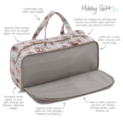 Hobby Gift Knitting Bag with Pin Case - Cotton Yarn Storage Bag 45 x 18 ...