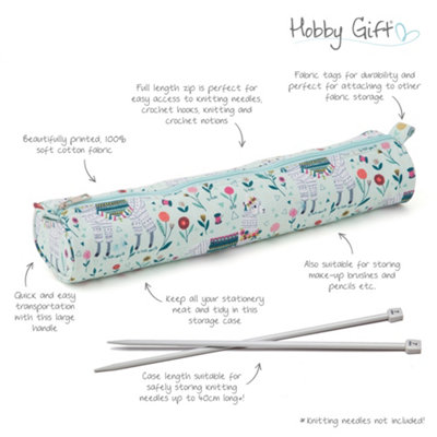 Hobby Gift Knitting Pin Case - Cotton Needle Storage Case 46 x 11 x 7cm