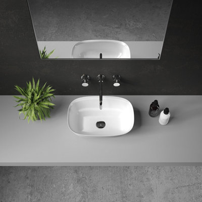 Hockney Stone Counter Top Basin 460 - Gloss White
