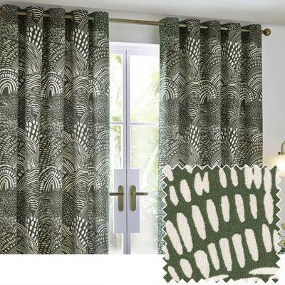 Hoem Nola Abstract Geometric Eyelet Curtains | £78 at B&Q