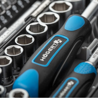 Hogert 38pc Tool Set Socket Spanner Screwdriver Bits 1/4 Inch Alloy ...