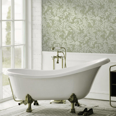 Holden Decor Botanical Scroll Sage Wallpaper Floral Leaves Classic ...