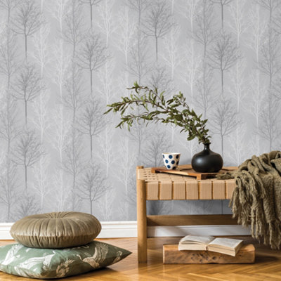 Holden Decor Bowland Grey Wallpaper