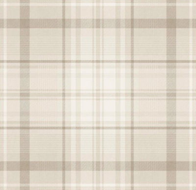 HOLDEN DECOR NEUTRAL KIRKHAM CHECK WALLPAPER 14180