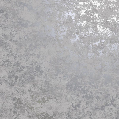 Holden Decor Obsidian Concrete Texture Grey/Silver Metallic Wallpaper 75963
