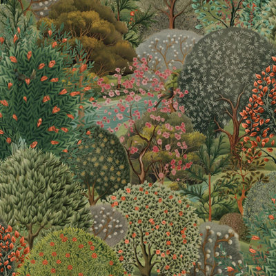 Holden Decor Tree Tapestry Green Wallpaper Woodland Floral Feature Wall ...