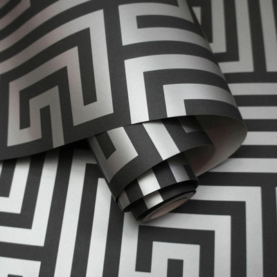 Holden Metallic Glistening Industrial Maze Geometric Geo Wallpaper Roll ...