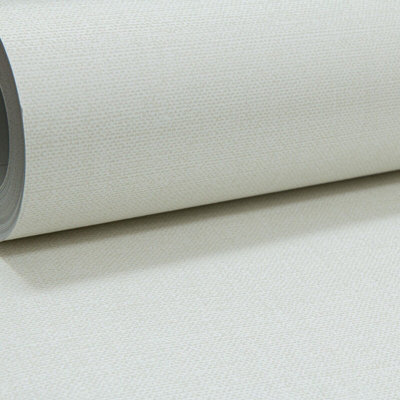 Holden Neutral Light Cream Plain Linen Effect Paste the Wall Wallpaper ...