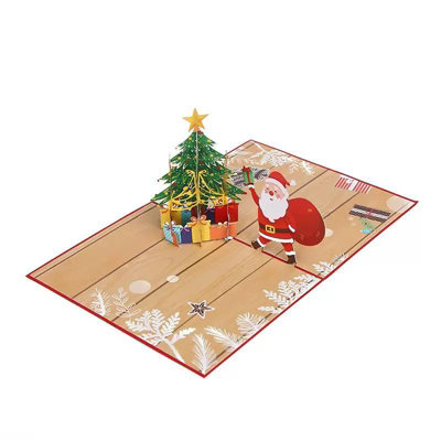 Holiday Magic Santa & Tree Pop Up Christmas Card