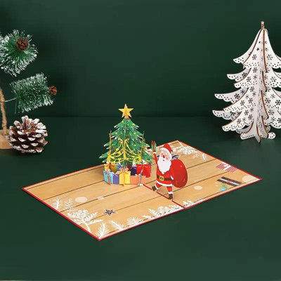 Holiday Magic Santa & Tree Pop Up Christmas Card