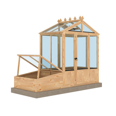 Holkham Large 4x3ft Cold Frame Pressure Treated with Toughened Glass ...
