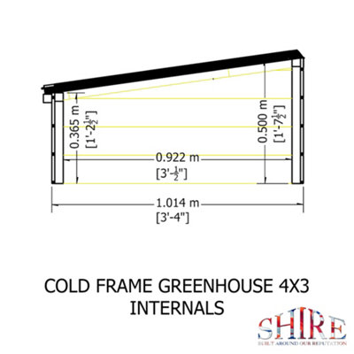 Holkham Large 4x3ft Cold Frame Pressure Treated with Toughened Glass ...