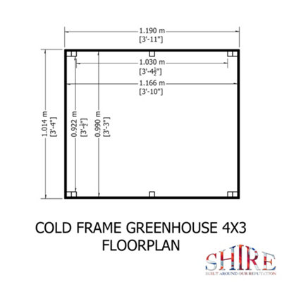 Holkham Large 4x3ft Cold Frame Pressure Treated with Toughened Glass ...