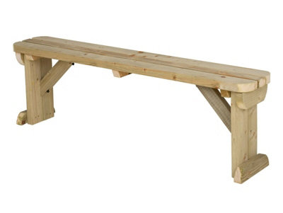 HOLLIES Rounded Garden Fence Bench (6ft, Natural finish) | DIY at B&Q