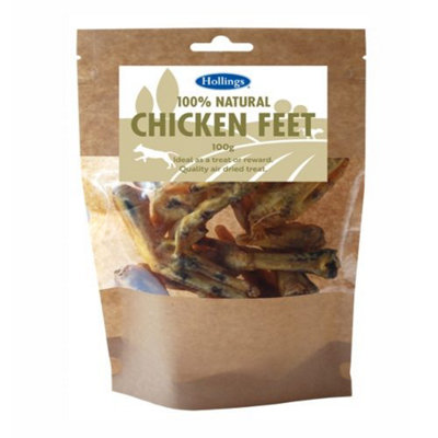 Hollings 100% Natural Chicken Feet 100g (Pack of 8)